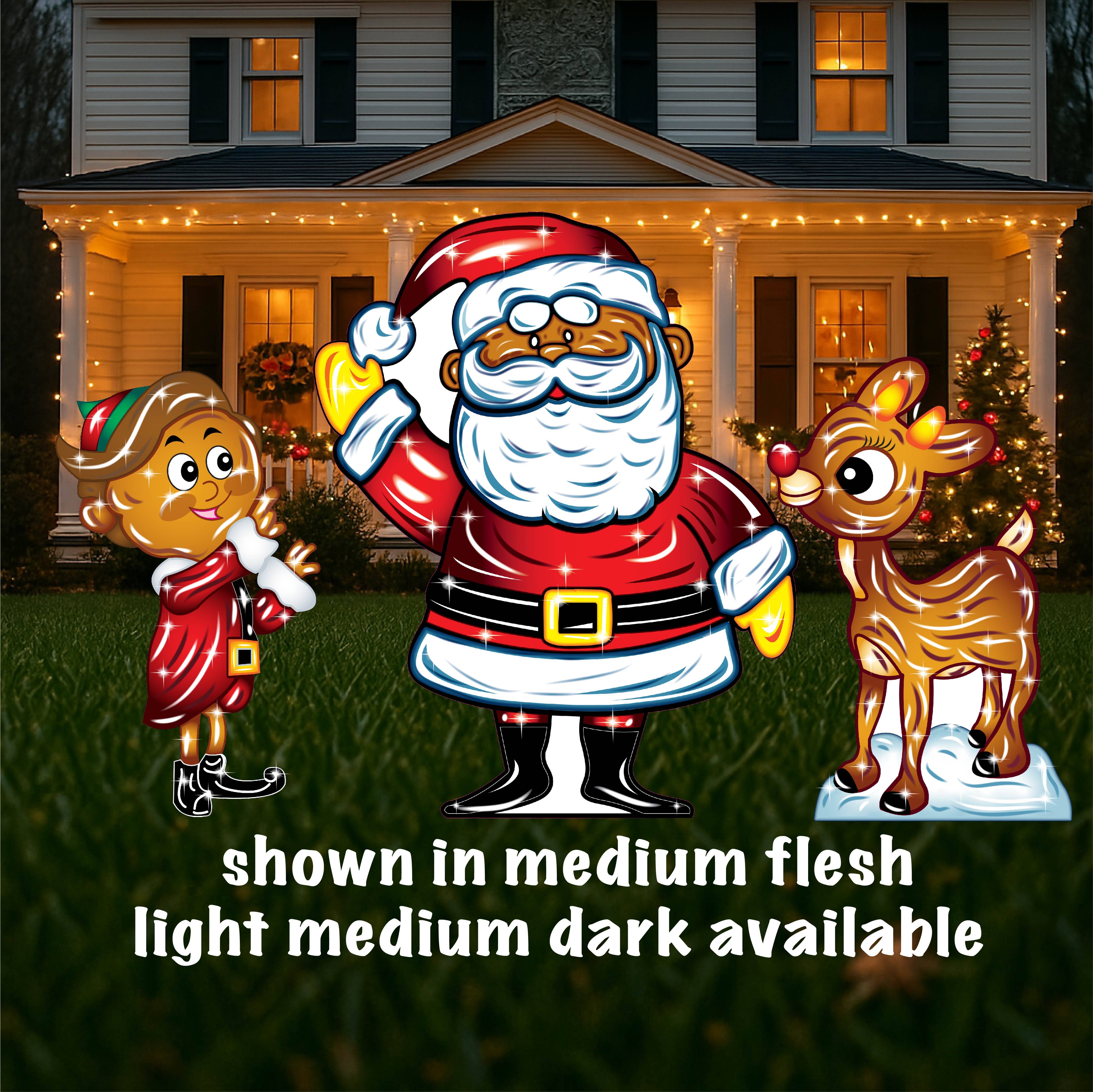 Rudolph Santa Bundle-1 Outdoor Christmas Decorations – Yard Art Decor ...