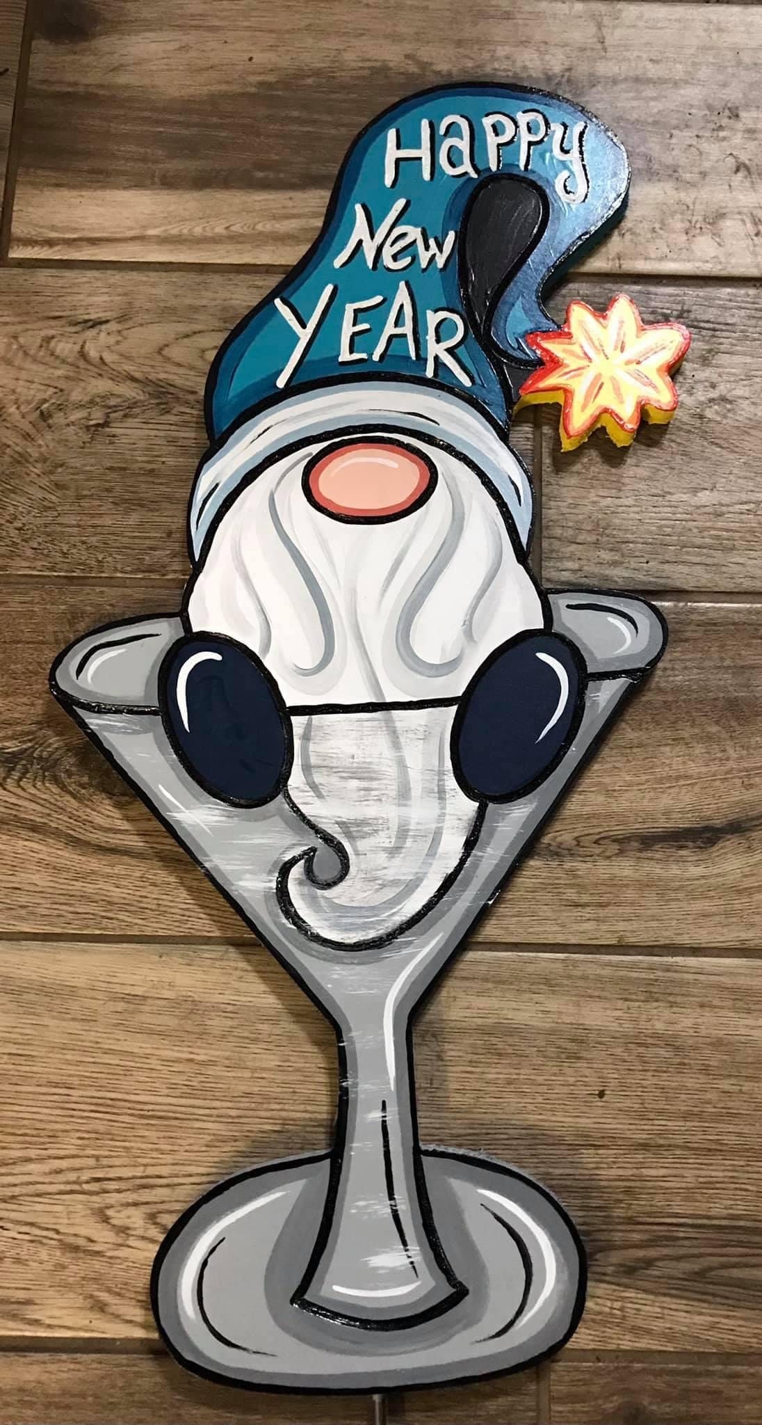 Cheers Gnome! New Year’s DIY Blank | Holiday Paint Craft – Yard Art ...