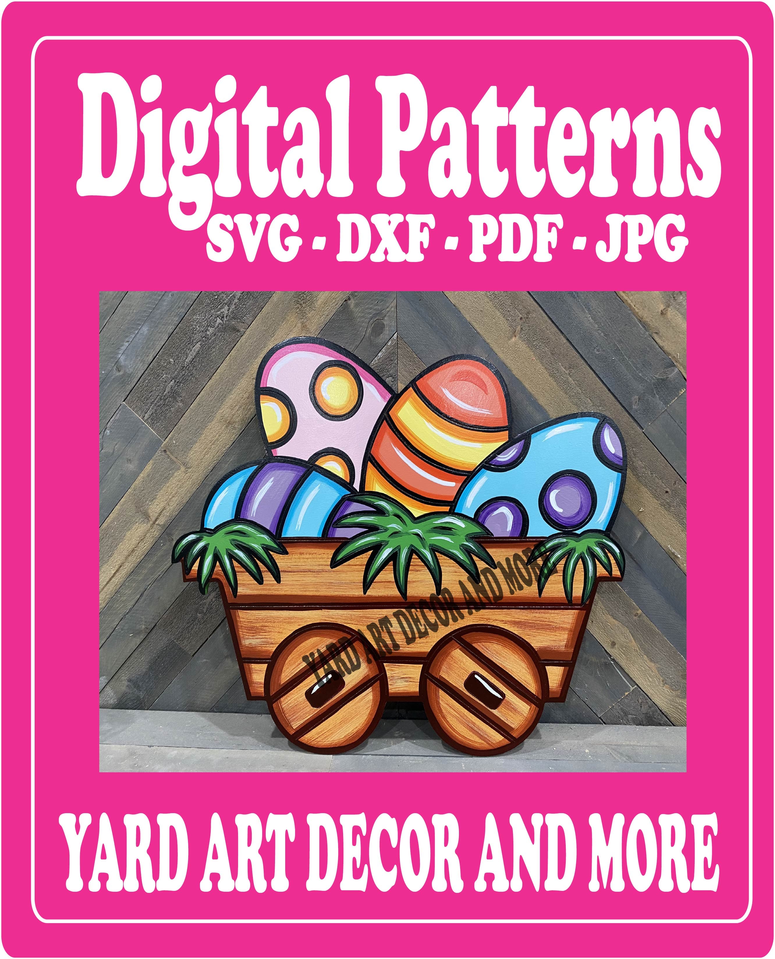 Wagon of Easter Eggs Digital Template - SVG - DXF - PDF - JPG Files ...