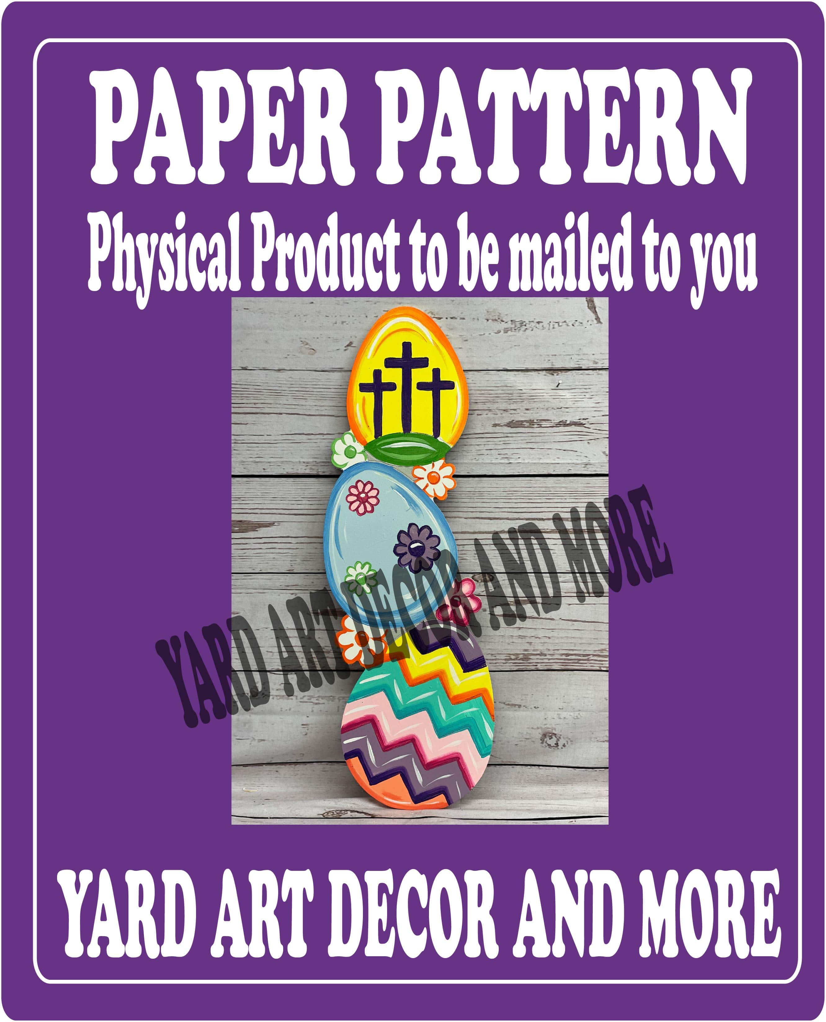 Stacked Easter Eggs with Flowers Paper Pattern – Yard Art Decor and More
