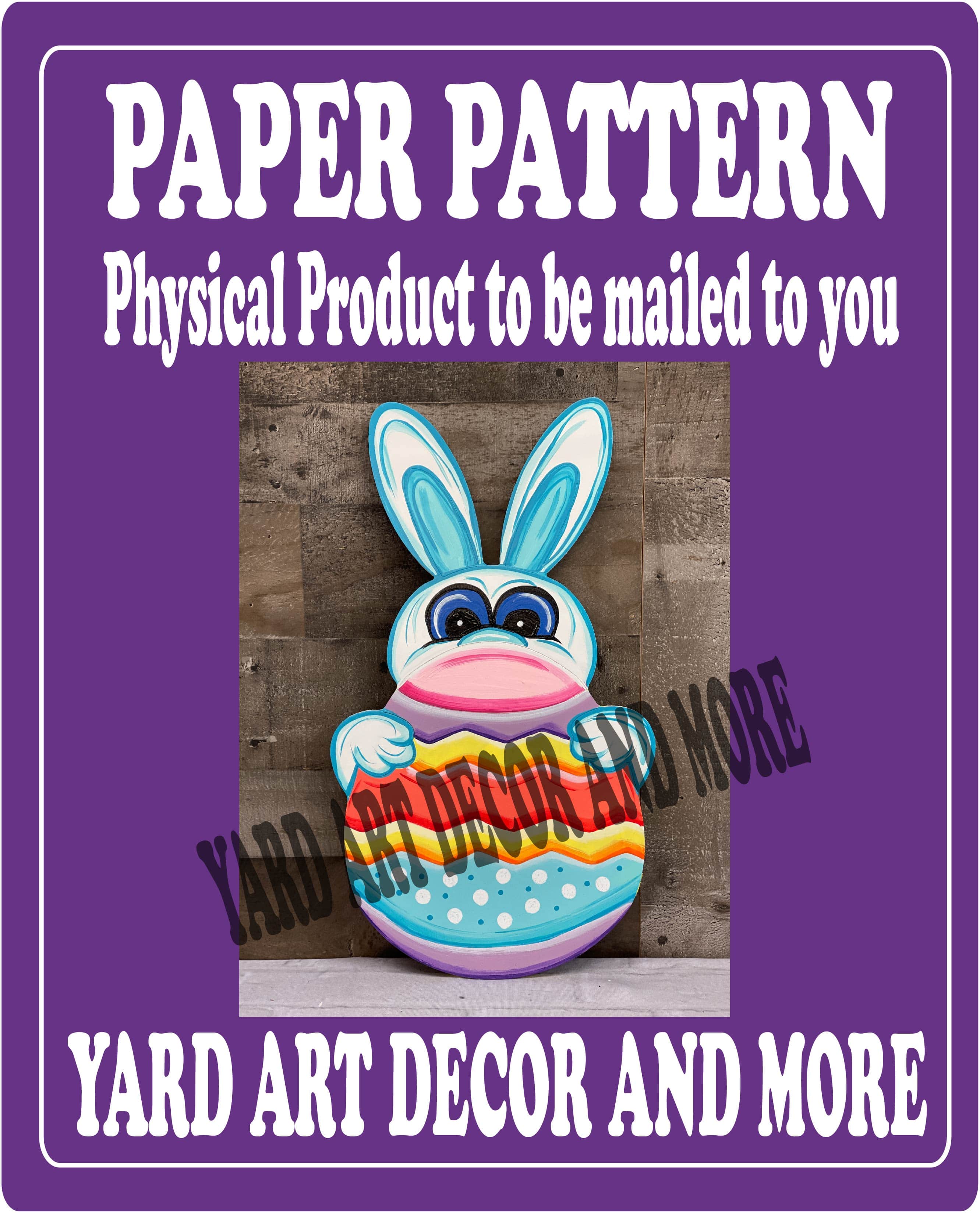 Easter Bunny Peeks over Egg Paper Pattern – Yard Art Decor and More LLC