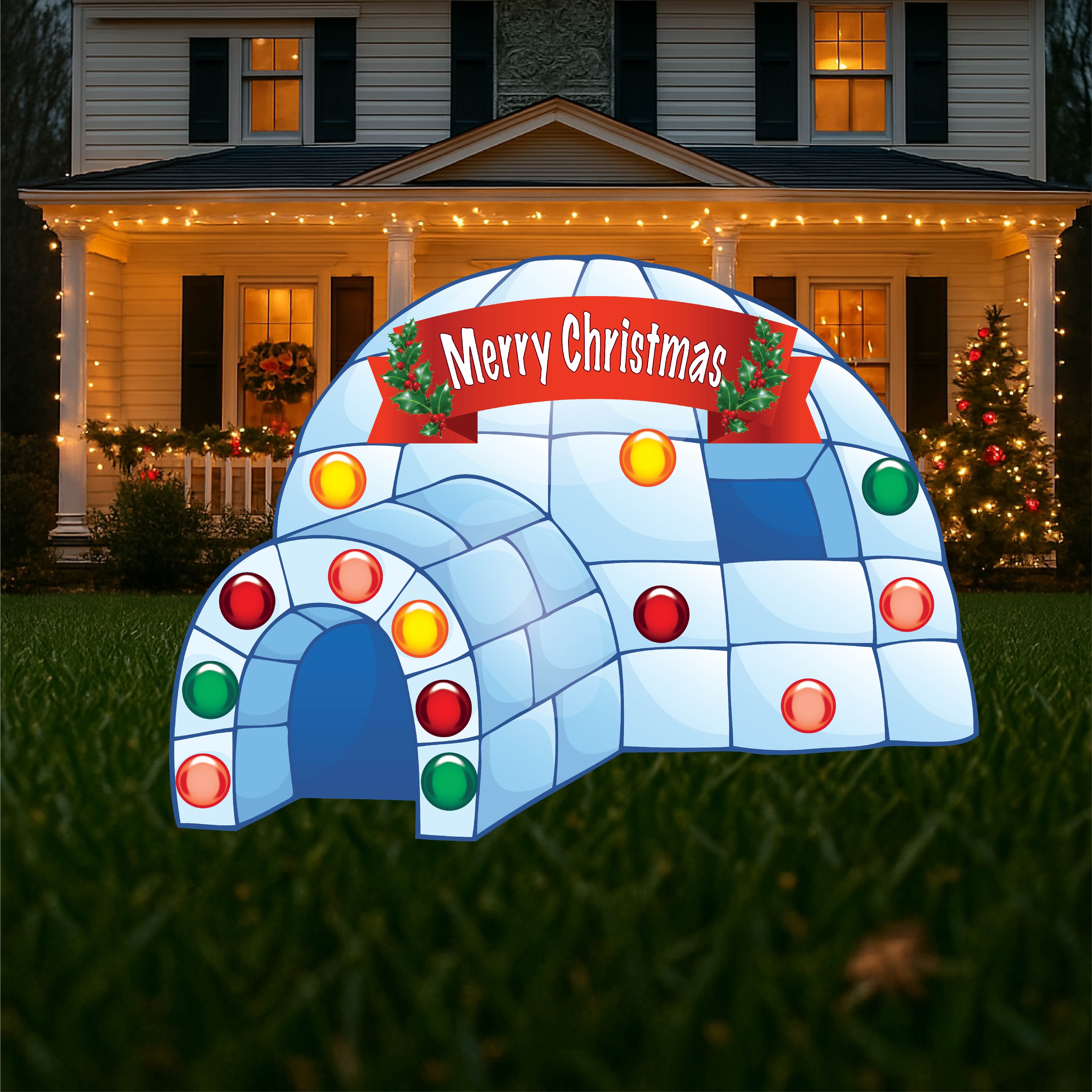 Christmas Igloo with Lights Outside Christmas Decor – Yard Art Decor ...