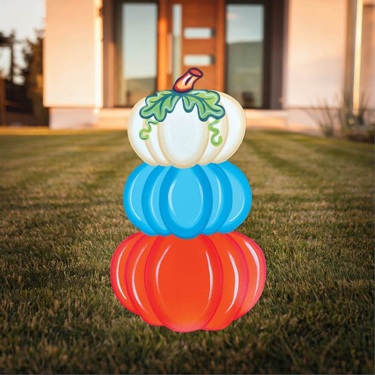 Whimsical Triple Stacked Pumpkins Wooden Thanksgiving Sign – Yard Art ...