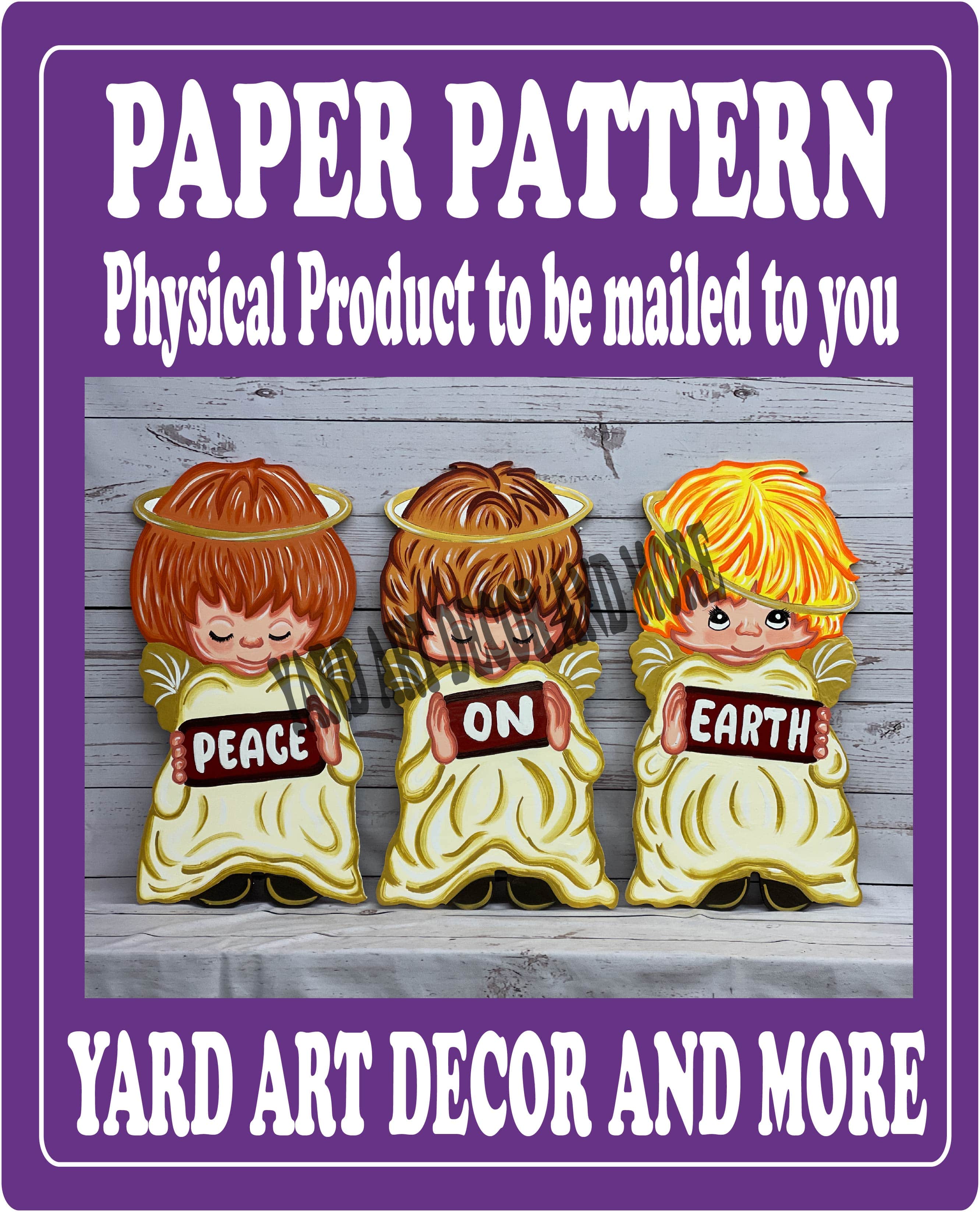 Christmas Peace on Earth Angels Set Paper Pattern – Yard Art Decor and More