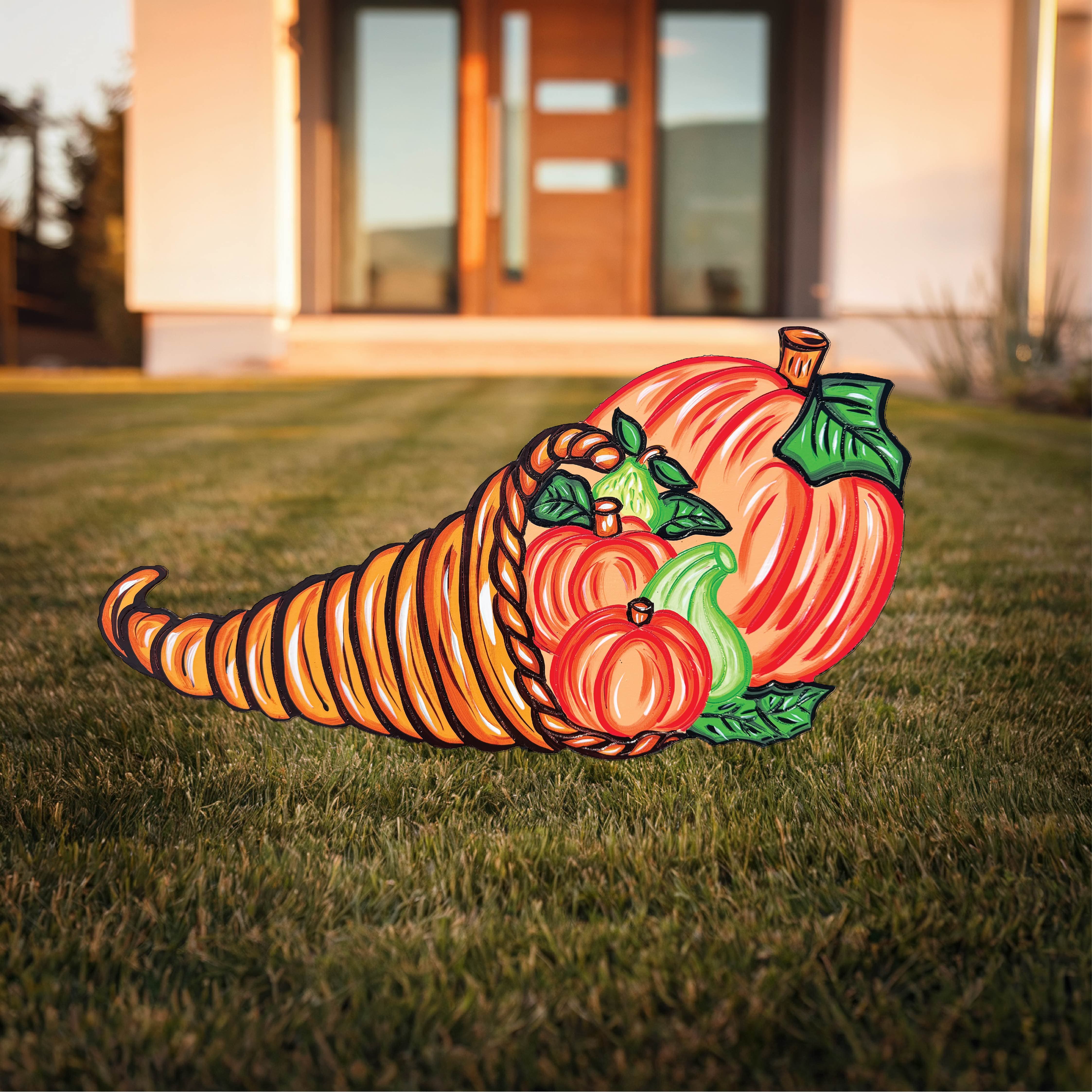 Thanksgiving Cornucopia Yard Decoration Sign – Yard Art Decor and More
