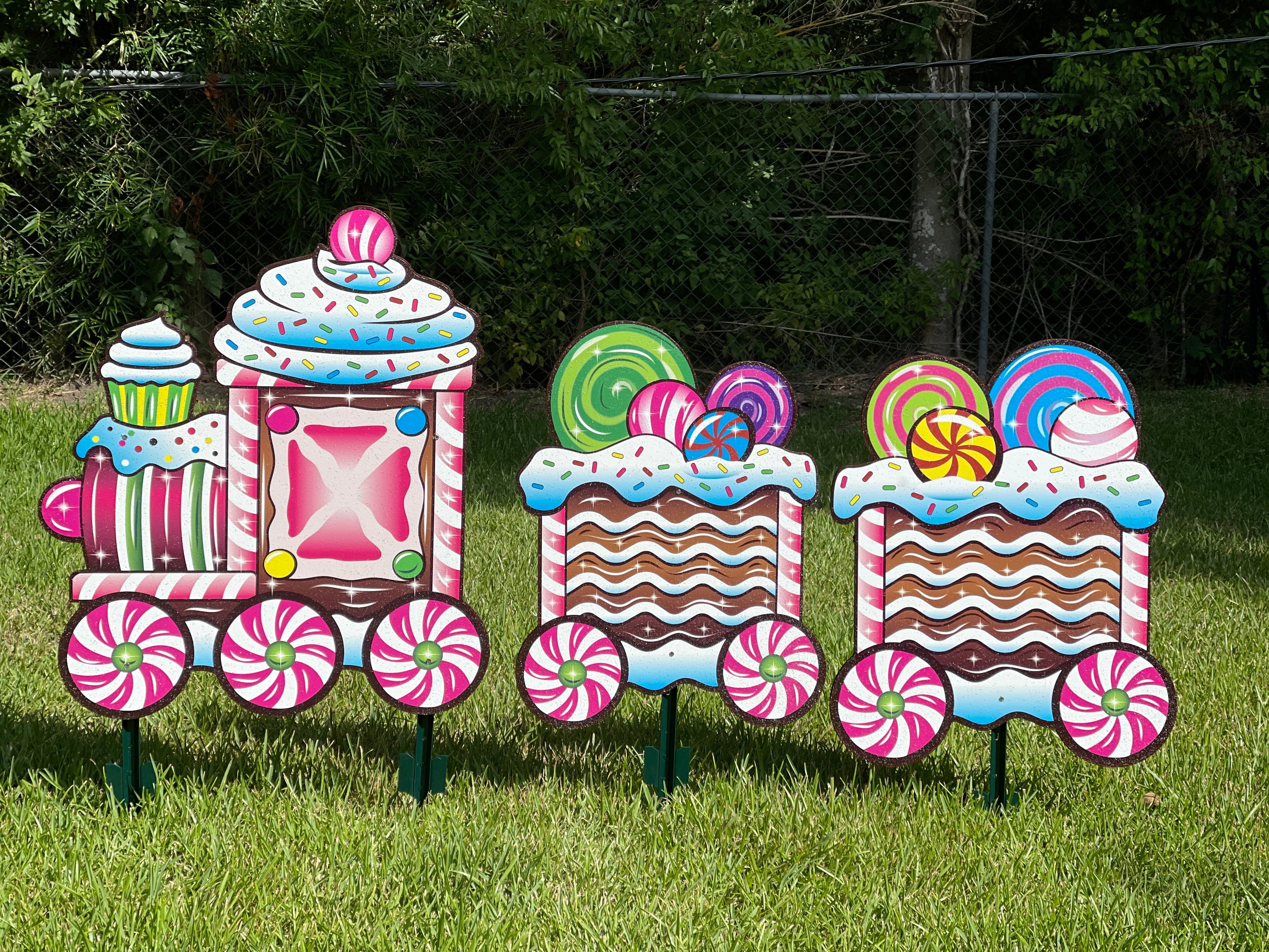 Christmas Candy Train Holiday Decor – Yard Art Decor and More LLC
