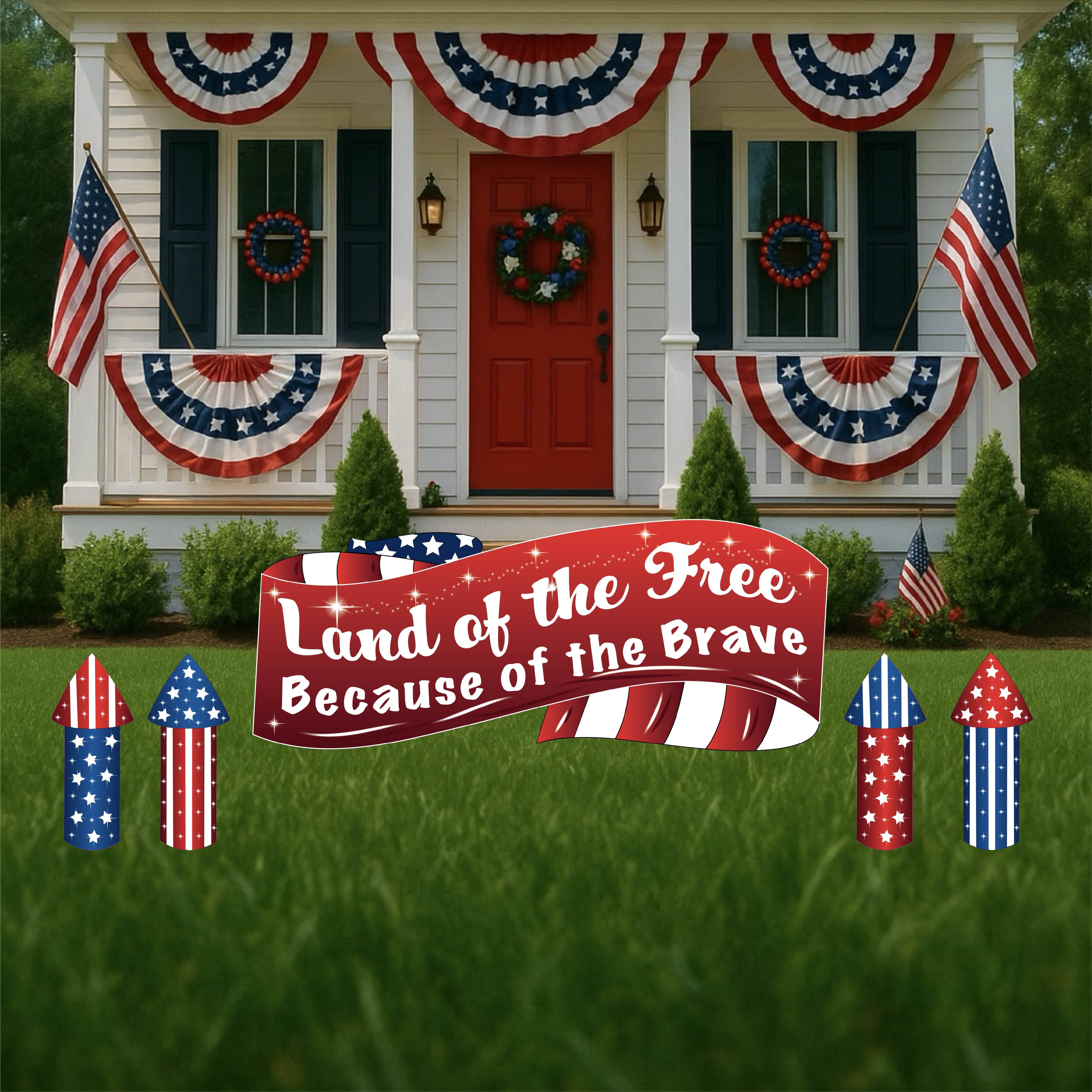 Patriotic USA Flag Lawn Sign – Memorial Day & 4th of July | Summer ...