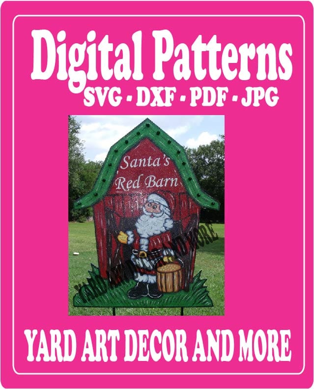 Digital Cut File for Merry Christmas Yard Art Santa Barn - SVG - DXF ...