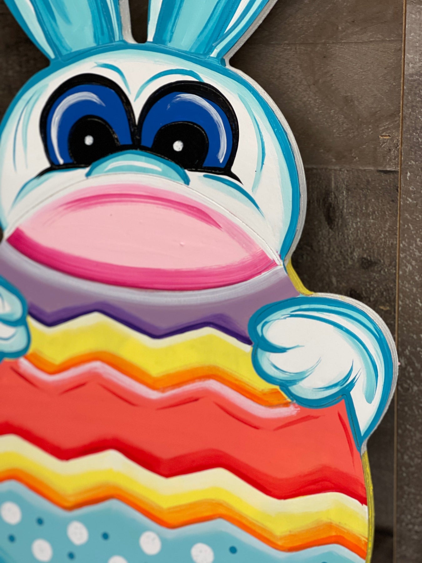 Easter Bunny Peeks over Egg Paper Pattern – Yard Art Decor and More