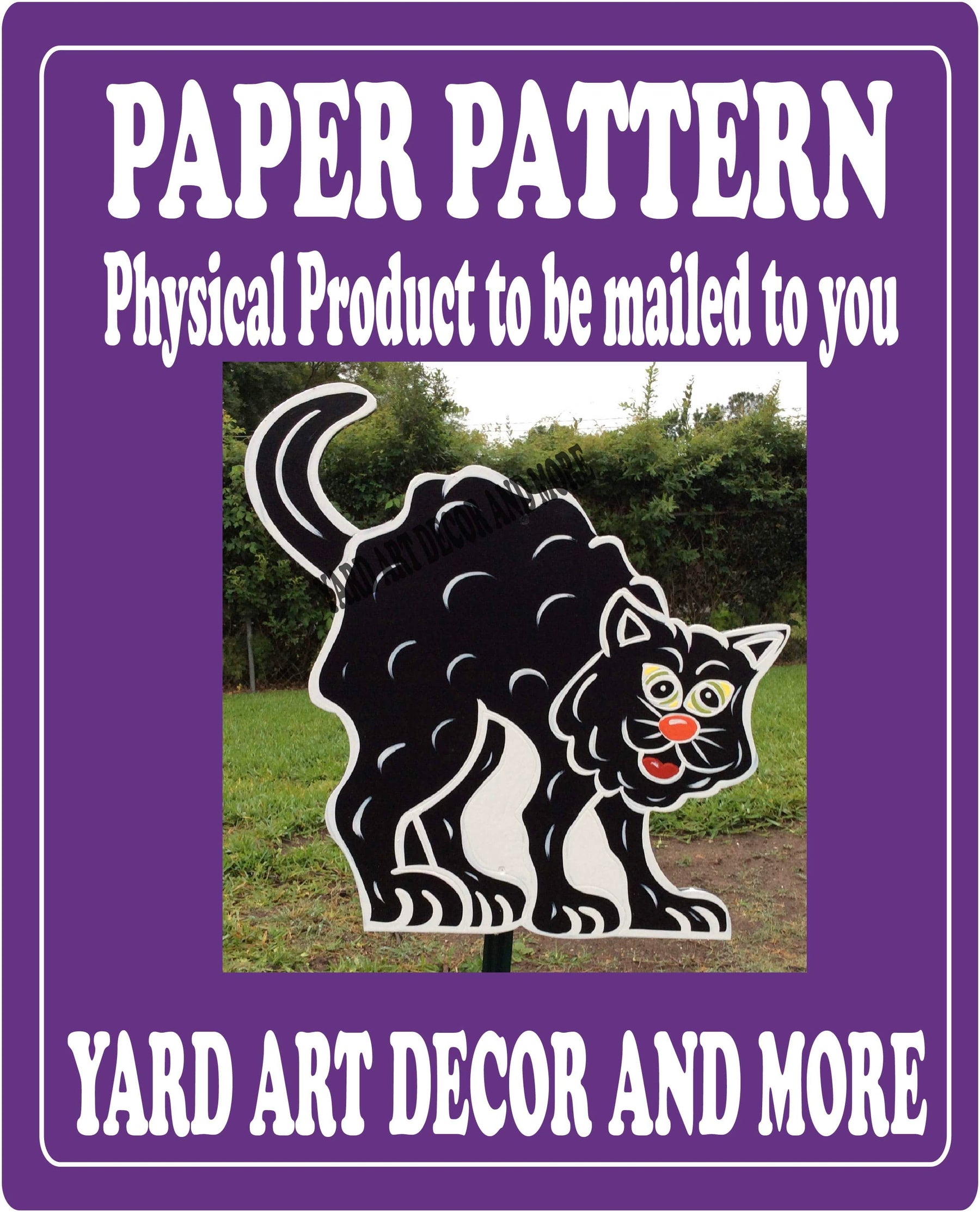 Halloween Black Cat Paper Pattern – Yard Art Decor and More