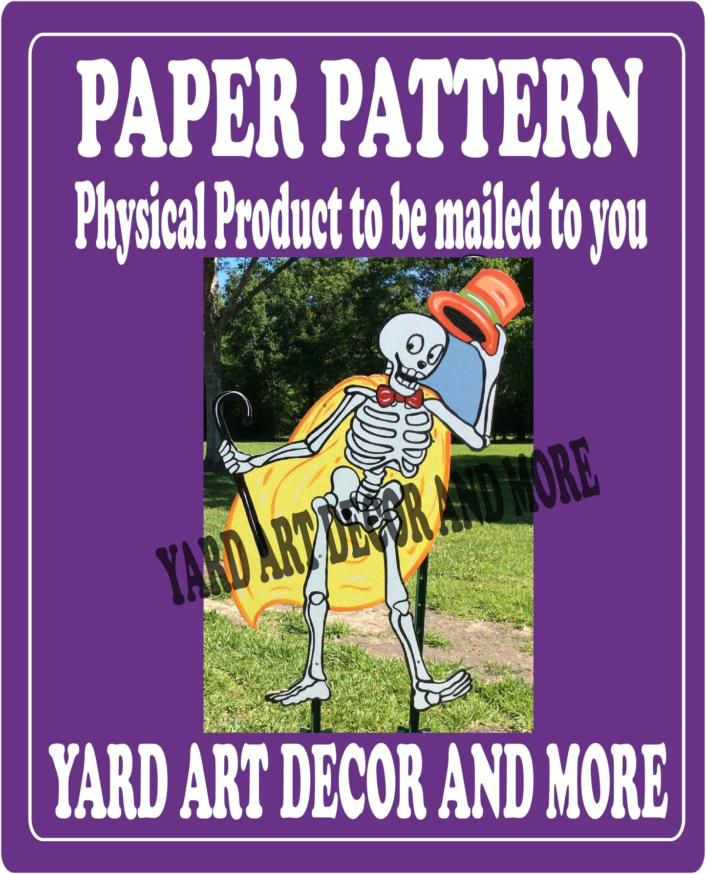46" Skeleton Top Hat and Cape Paper Pattern – Yard Art Decor and More LLC