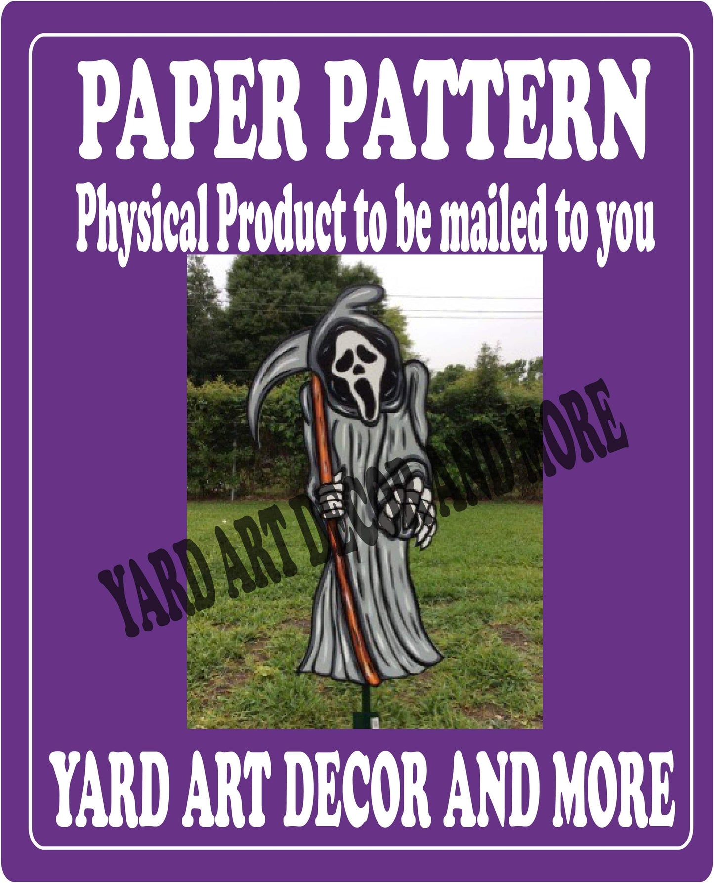 46" Grim Reaper with Blade Paper Pattern – Yard Art Decor and More LLC