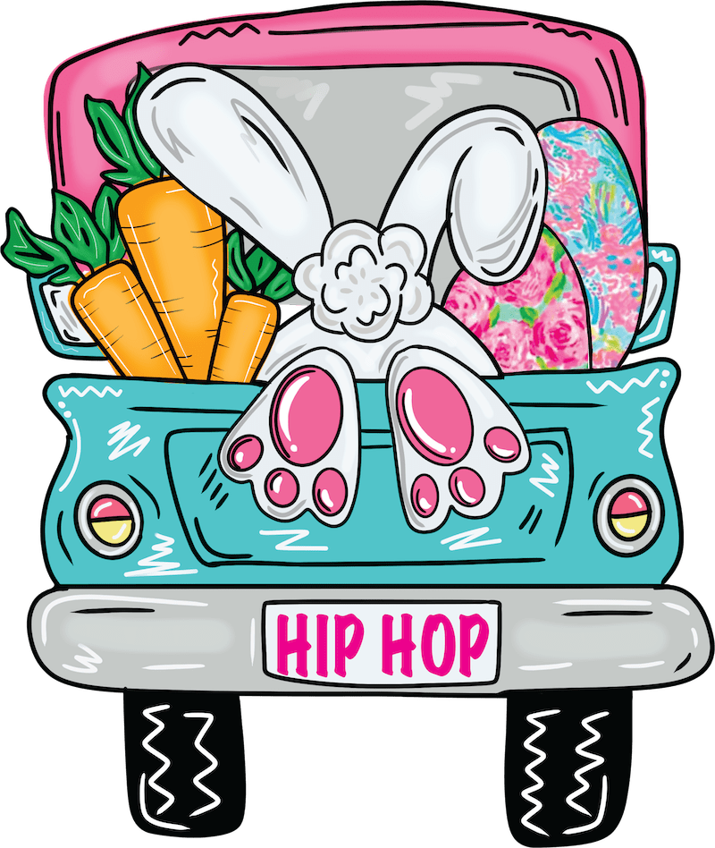 Easter Bunny Backside Blue Truck Sign Outdoor Decoration – Yard Art ...