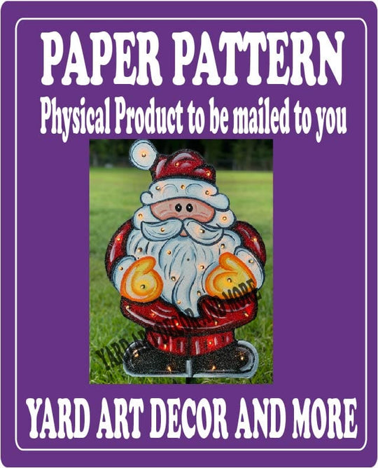 Christmas Lighted Simple Christmas Santa Paper Pattern – Yard Art Decor ...