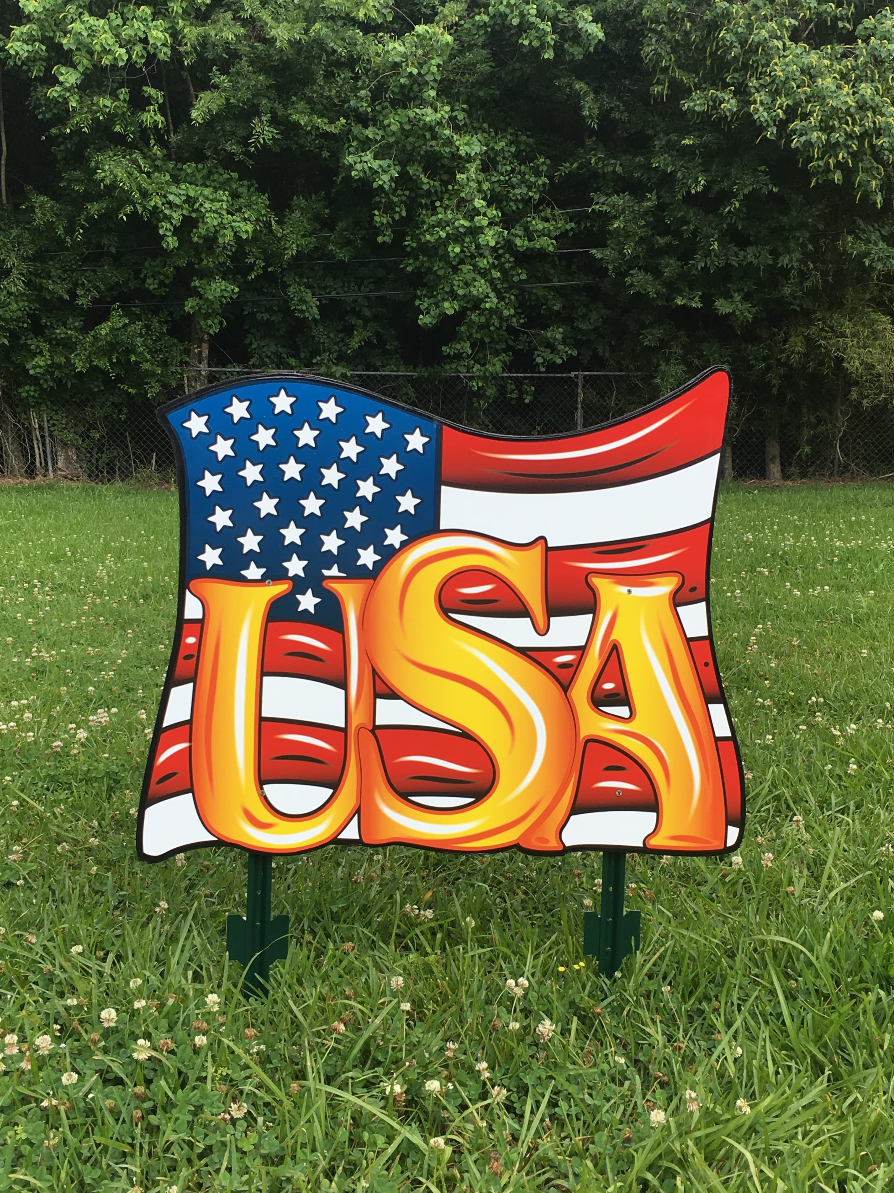 Patriotic Yard Art-USA Flag – Yard Art Decor and More LLC
