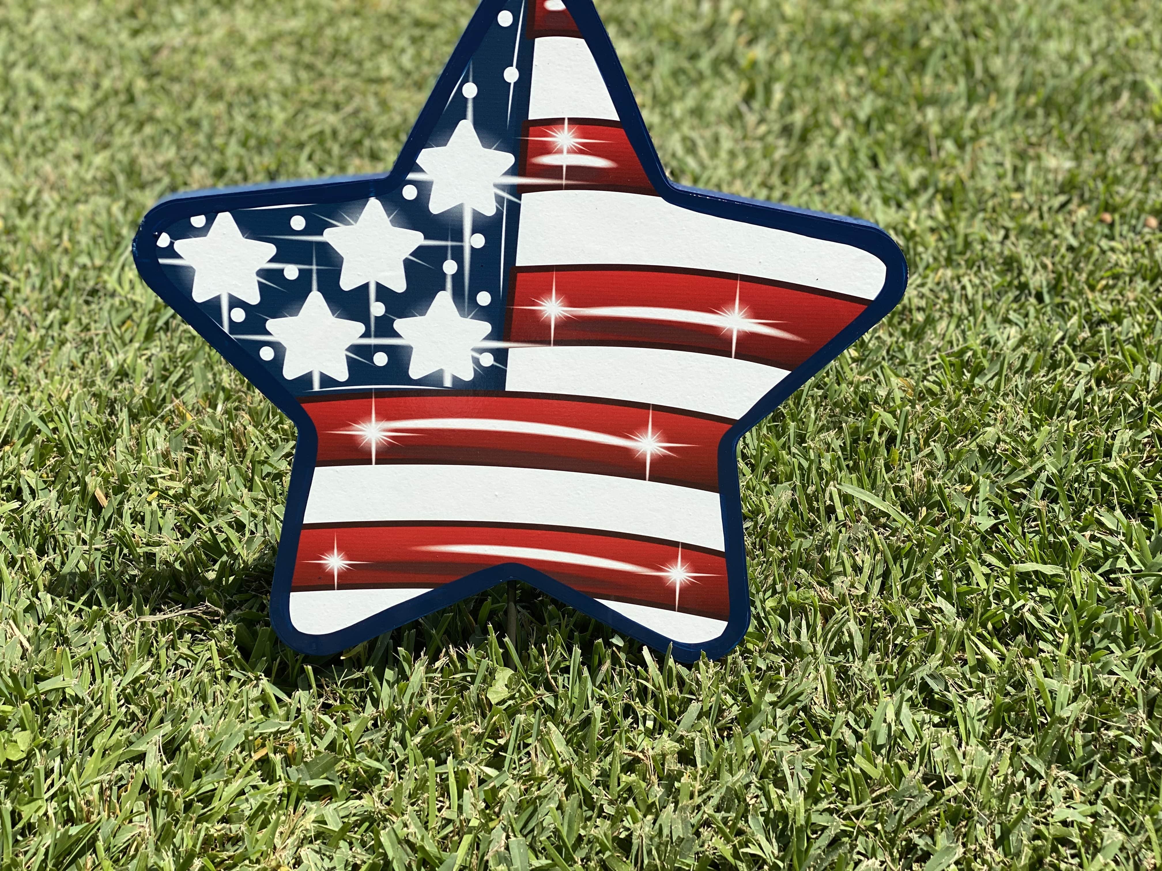 American Flag Star – Yard Art Decor and More LLC
