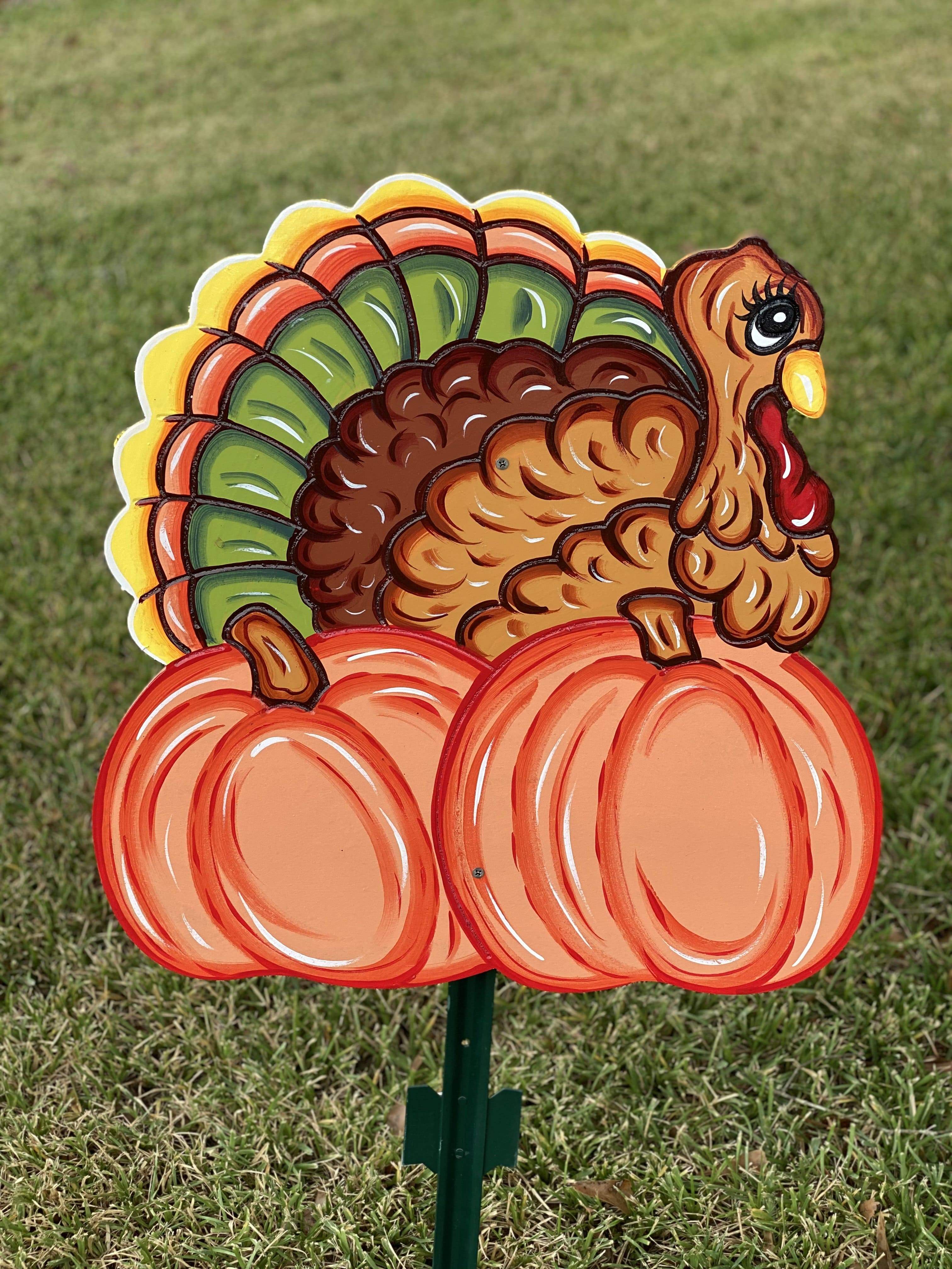 Turkey's Pumpkin Patch DIY Yard Art | Fall Craft Blank – Yard Art Decor ...
