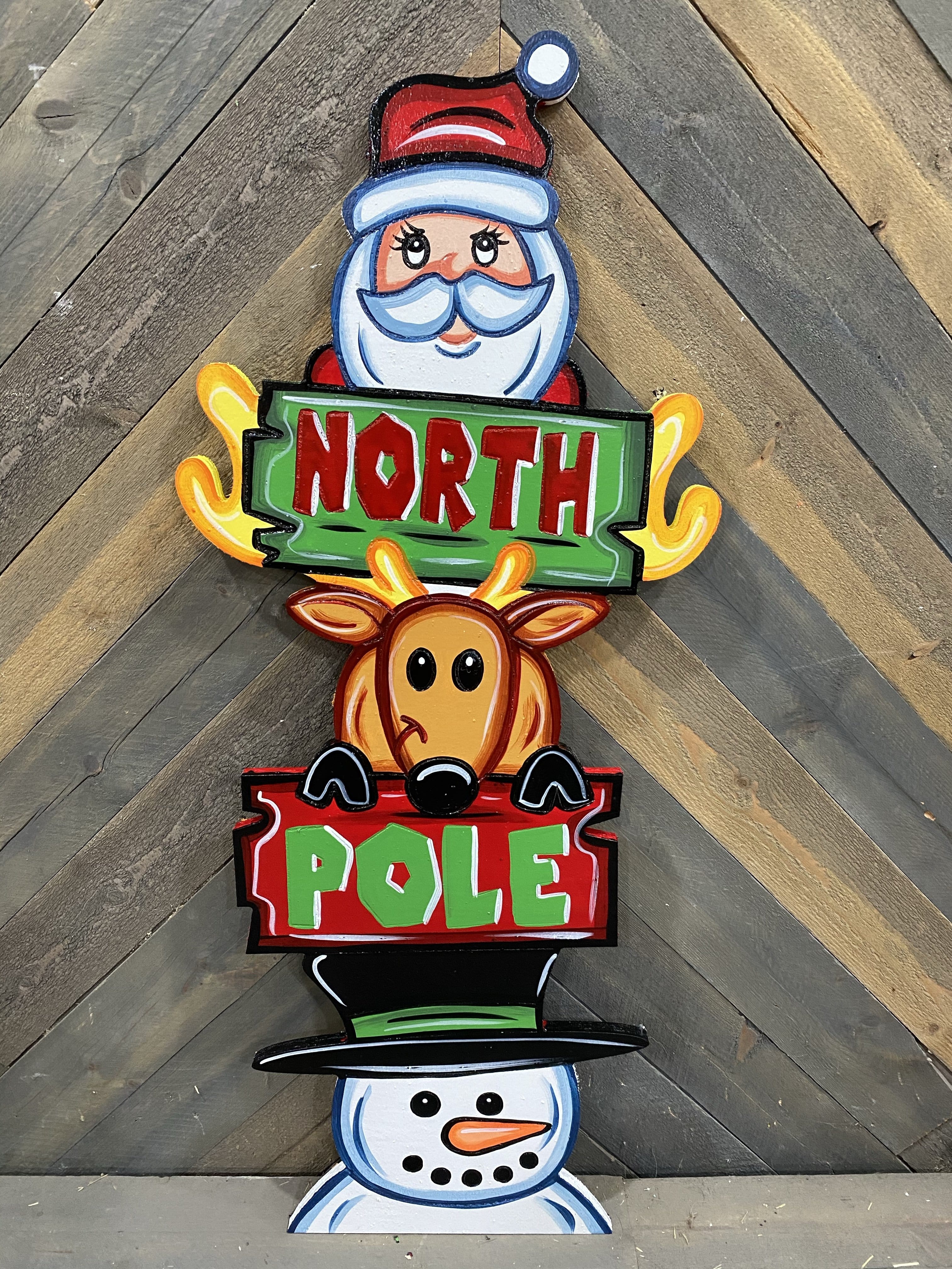 Santa's North Pole Totem DIY Craft | Holiday Christmas Decoration – Yard Art Decor and More